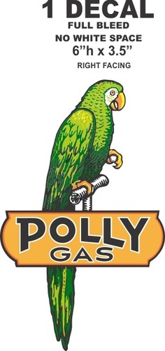 1 6" Polly Gas Right Facing Vinyl Decal | eBay
