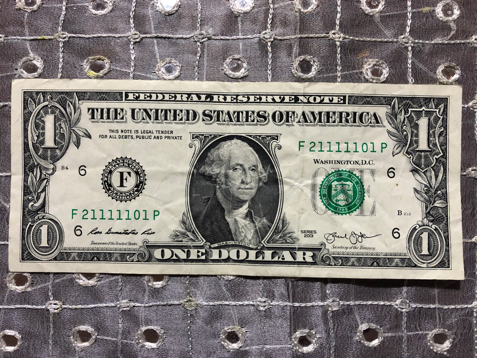 RARE TRINARY, SIX OF A KIND $1 Dollar Bill UNIQUE SERIAL NUMBER ... RARE TRINARY, SIX OF A KIND $1 Dollar Bill UNIQUE SERIAL NUMBER ...