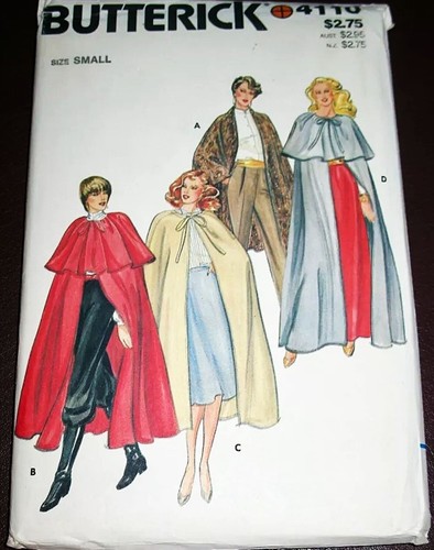BUTTERICK PATTERN #4110 FULL LENGTH CAPES - SIZE SMALL - 1980'S - CUT ...