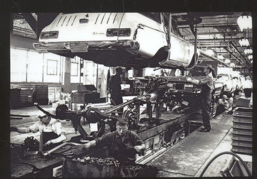 REAL PHOTO DETROIT MICHIGAN 1963 CHRYSLER FACTORY INTERIOR POSTCARD ...