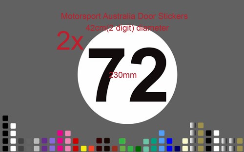 2x 42cm Motorsport Door Race Number Roundel Stickers Decals Racing CAMS ...