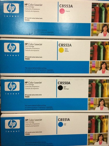 4 x HP LaserJet 9500 9500GP Printer TONER C8550A C8551A C8552A C8553A ...
