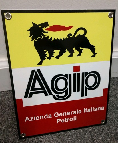 Agip Italy gas motor oil gasoline Sign..Lamborghini Ferrari..FREE ship ...