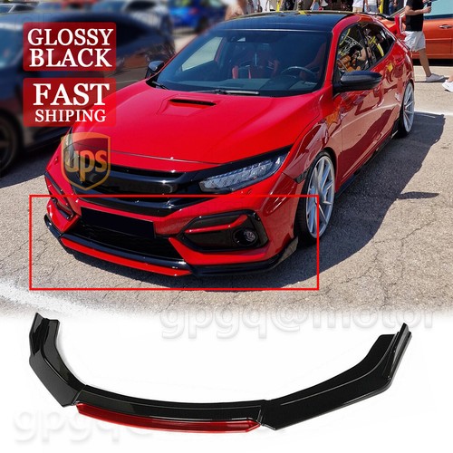 For Civic Si & FK7 Hatchback 17-21 JDM Style Pearl Red Front Bumper Lip ...