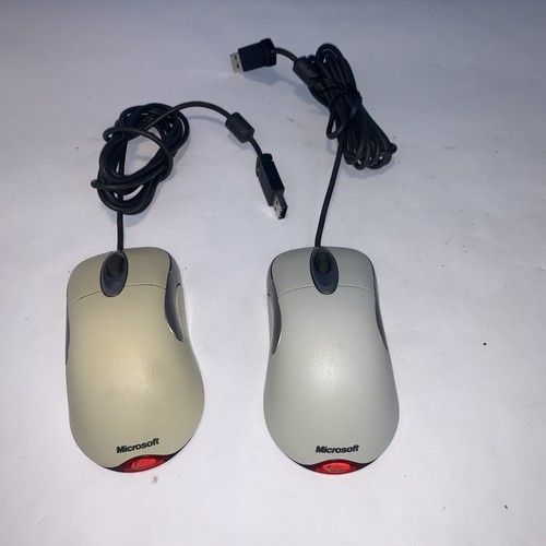 Lot of 2 Microsoft IntelliMouse Optical 1.1A Mouse USB(PS2) IntelliEye ...