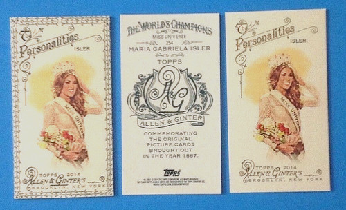 2014 TOPPS Allen & Ginter . MINI . MARIA G ISLER , BLACK , A & G ...