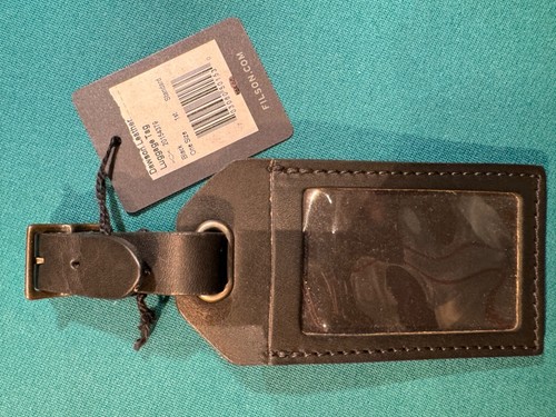 FILSON Dawson Leather LUGGAGE TAG Black Rare with Tags Original Box ...