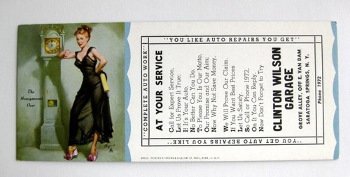 1950s Elvgren Pinup Girl Blotter The Honeymoon is Over Blond Checking ...