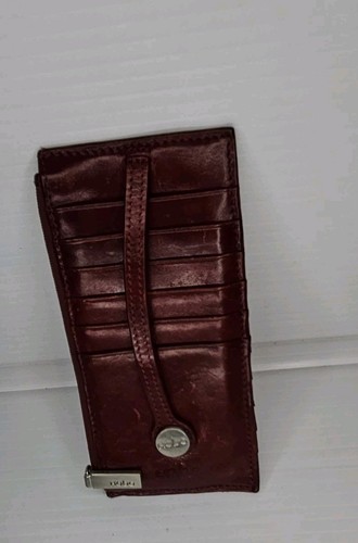 HOBO Burgundy Leather Card Organizer Insert Wallet – Slim Credit Card ...