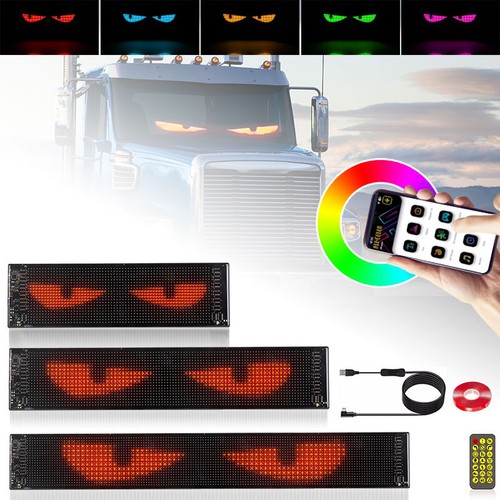 Colorful Eye Lamp Soft Screen for Car Windows, Led Eyes Car Window DIY ...