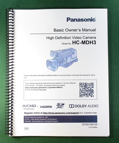 Panasonic HC-MDH3 Instruction Manual: 56 Pages Full Color & Clear ...