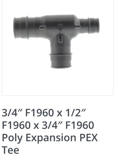 17 PCS. 3/4" X 1/2" X 3/4" PROPEX / PEX EXPANSION TEE, F1960 POLY ALLOY ...