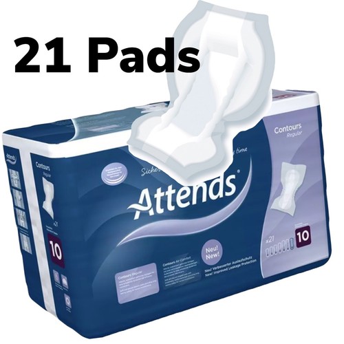 Attends Contours Regular 10 , 1 Pack of 21 Incontinence Pads 205532 ...