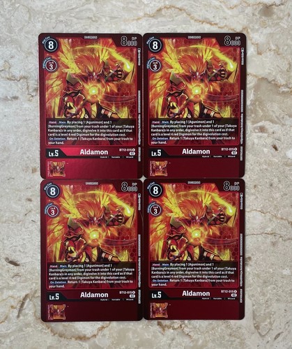 (4) Digimon Aldamon BT12-015 Playset Tamer Party Special Promo Bandai ...