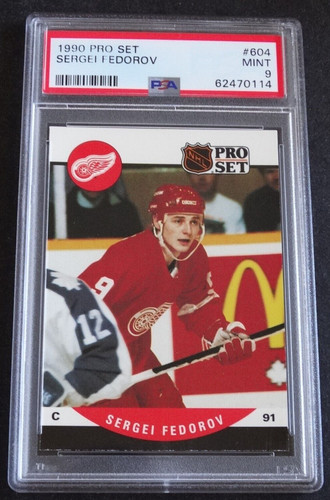 1990 Pro Set #604 Sergei Fedorov Rookie Detroit Red Wings Hockey Card ...