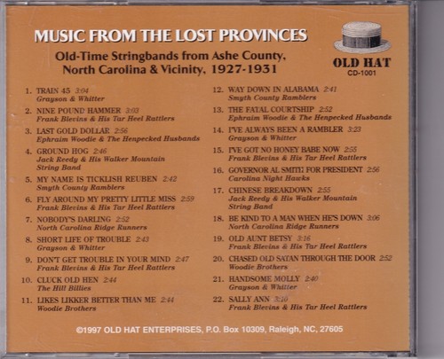 Music From the Lost Provinces: Old Time String Bands 1927-1931 by ...