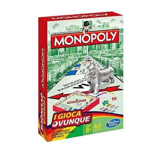 Monopoly Travel - Game Society Portable Table Monopoly Italiano Hasbro ...