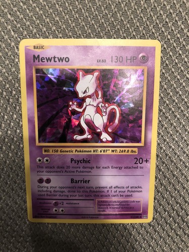 MP (Unlimited) Pokemon MEWTWO Card BASE Set 10/102 Holo Rare Theme Deck ...