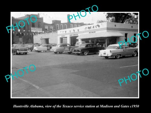 OLD LARGE HISTORIC PHOTO OF HUNTSVILLE ALABAMA TEXACO SERVICE STATION ...
