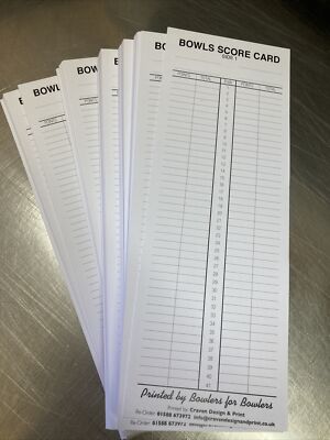 Bowls Score Cards for sale | eBay