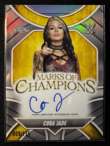 2025 Topps Chrome WWE Marks of Champions Autograph Refractor Cora Jade ...