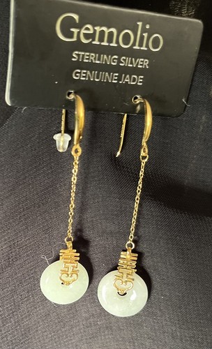 Gemolio Sterling Silver .925 Genuine Carved Jade Asian Inspired ...