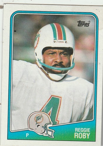 FREE SHIPPING-MINT TO NRMINT-1988 Topps #195 Reggie Roby Dolphins ...