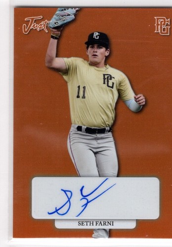 2022 Leaf Just Minors Perfect Game Seth Farni Orange Auto RC /9 | eBay