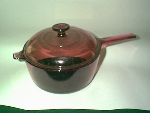 VISION WARE CRANBERRY 2 1/2 QT NON STICK POT WITH EXTRA GRAB IT HANDLE ...