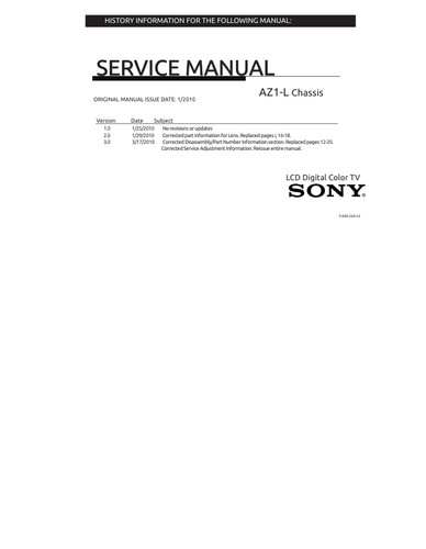 Sony 60EX700 60EX701 Car Satellite TV System User Manual FREE SHIPPING ...