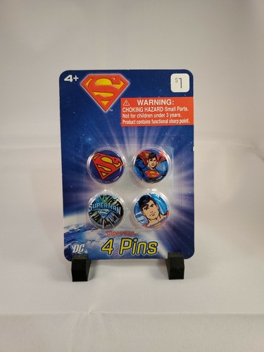 SUPERMAN (4) Pins Back Buttons. 1" diameter. For Collection. | eBay
