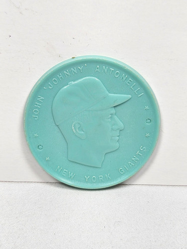 1955 Johnny Antonelli Armour Baseball Coin New York Giants Aqua | eBay