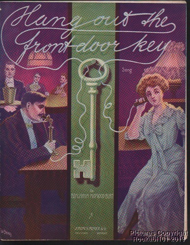 1908 Benjamin Hapgood Burt Sheet Music - Hang Out the Front Door Key | eBay