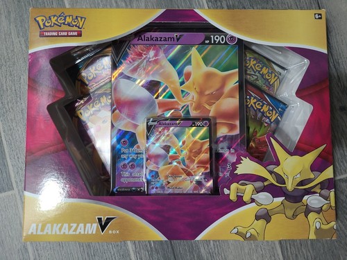 Pokemon TCG Alakazam V Box Factory Sealed 4 Booster Packs with Foil ...