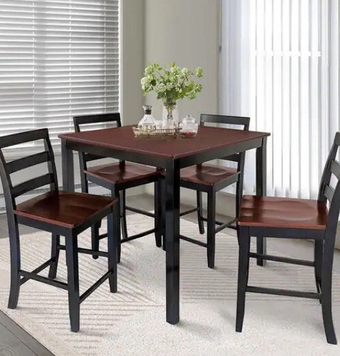 Square wooden bar table with 4 chairs (orig. price $1,188.99) | eBay