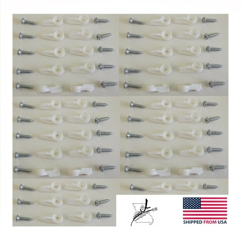 50 Window Screen Storm Clips & Screws Nylon Plastic Sash White Holder ...