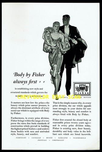 1929 GM's Body by Fisher Vintage Depression Era ad "Body by Fisher ...