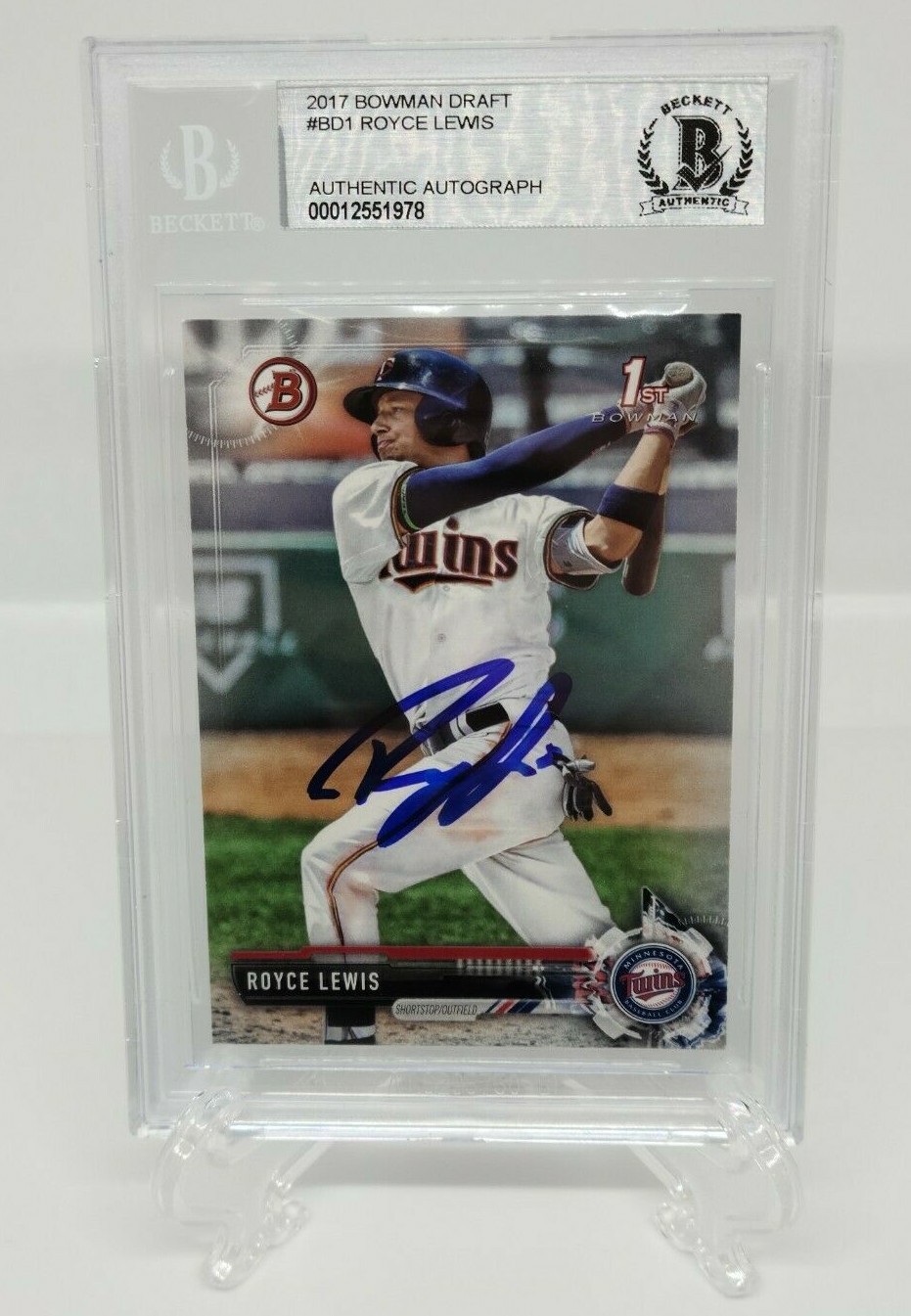 Royce Lewis Autographed Signed Twins 2017 Bowman Draft Rookie Card ...