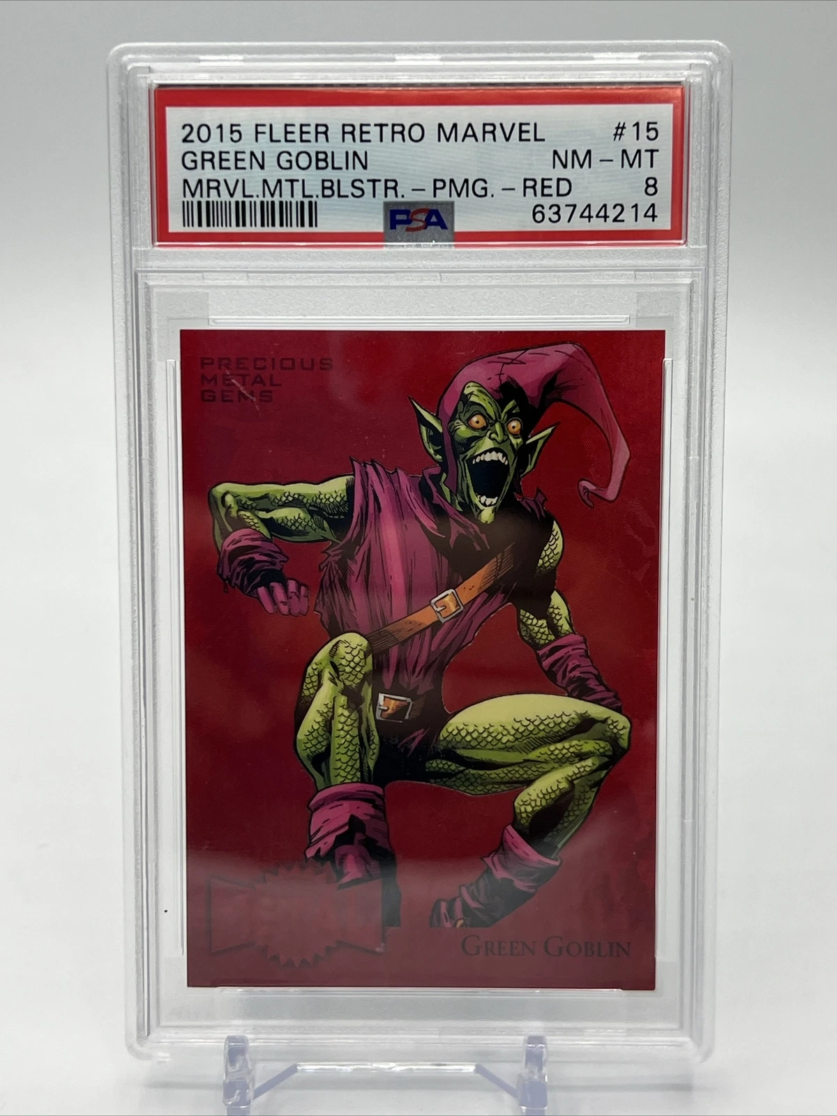 Green Goblin 2015 Fleer Retro #15 Precious Metal Gems Red /100 PSA 8 ...