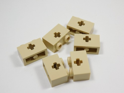 LEGO 6 Tan 1x2 Technic Bricks w/ Axle Hole E10 | eBay