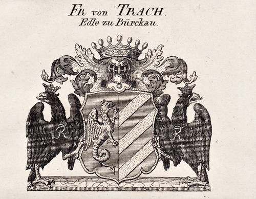 Costume Bürckau Emblem Coat of Arms Genealogy Heraldry Copperplate 1820 ...