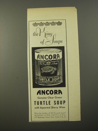 1954 Ancora Turtle Soup Ad - The king of soups | eBay