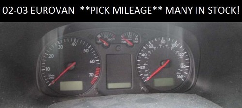 02-03 VW Eurovan 2.8L MPH Instrument Gauge Cluster Speedometer tach ...