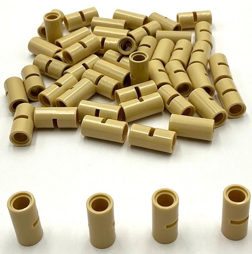 Lego 50 New Tan Technic Pin Connectors Round 2L with Slot Pin Joiner ...