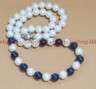 Charming! 8mm White Akoya Shell Pearl & Lapis Lazuli Round Beads ...