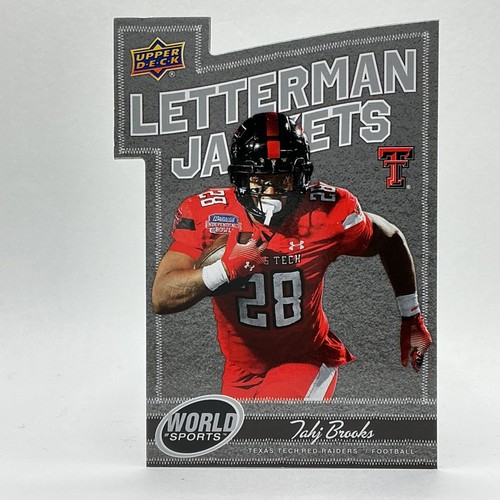 2025 Upper Deck World of Sports Letterman Jackets RC TAHI BROOKS TEXAS ...