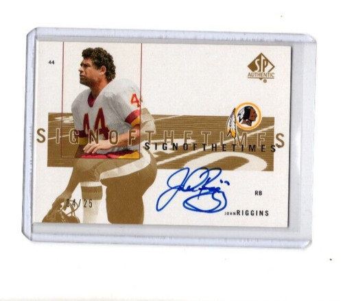 2001 SP Authentic Sign of the Times GOLD John Riggins Autograph #'d 4/ ...