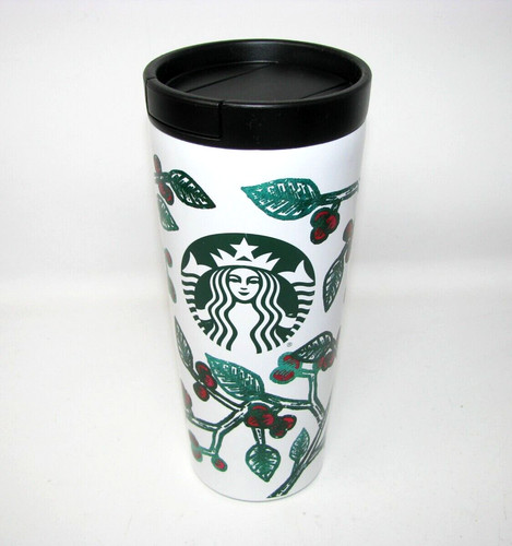 Starbucks Grande Travel Mug Coffee Tea Refill Tumbler Holiday Holly ...