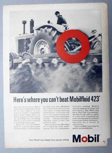 8X12 Original 1966 Mobil Ad HERE'S WHERE YOUR CAN'T BEAT MOBILFLUID 423 ...