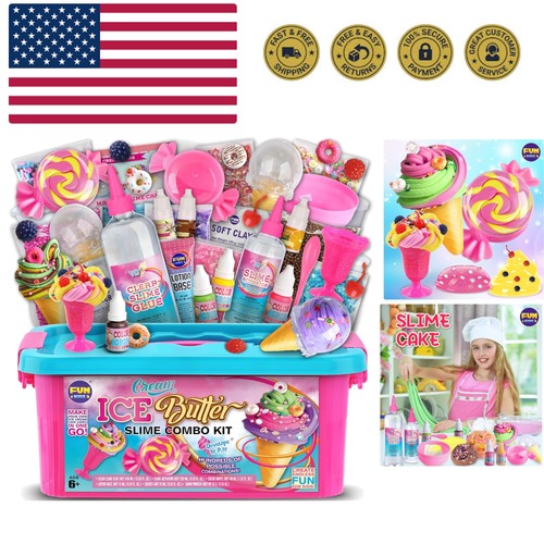Gift Butter Slime Kit for Girls 10-12, Ice Cream Soft Slime Making Kit ...